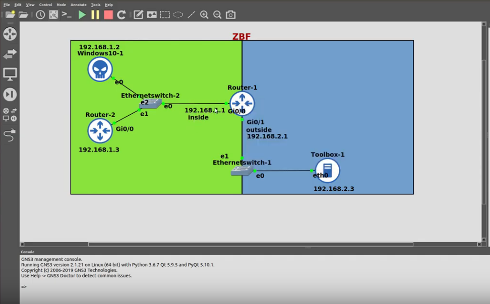 5.4 Implement zone-based firewall on Cisco IOS Router - CCDTT