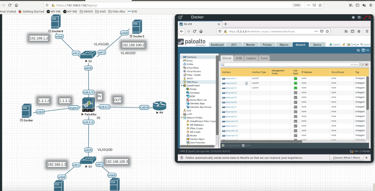 Palo Alto Firewall Layer 2 Interface With Subinterfaces Vlan